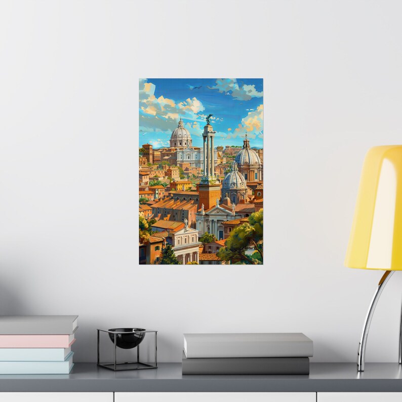 Pixel Art Roman Architecture Poster Majestic Cityscape With Domes and ...