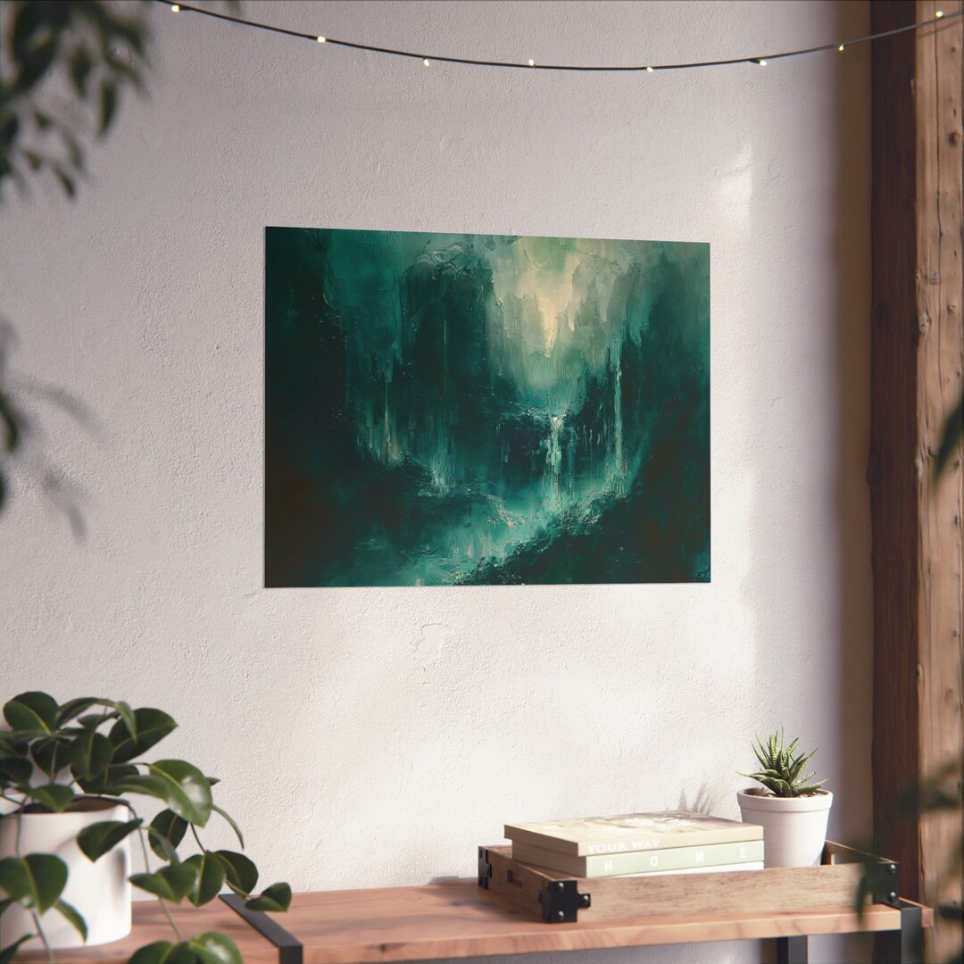 Otherworldly Waterfall Mystique Dark Atmospheric Landscape Poster - Etsy