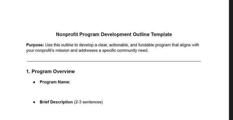 Nonprofit Program Development Template: Program Creation Guide - Etsy