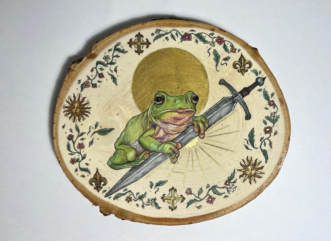 Sir Frogmund Wood Art – Medieval Frog Illustration - Etsy