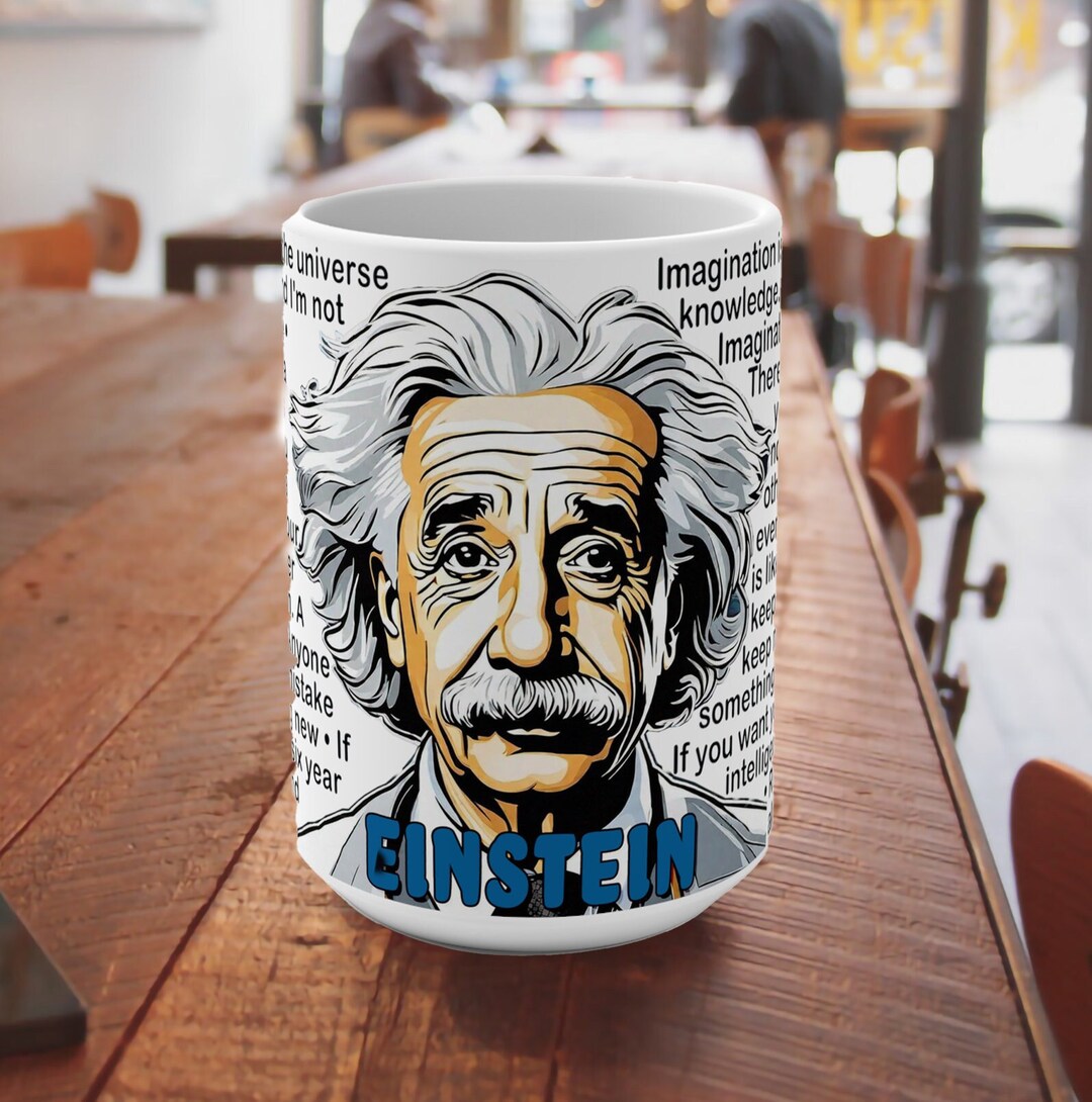 ALBERT EINSTEIN Mug With Quotes, Big 15oz Coffee Cup, Sayings ...