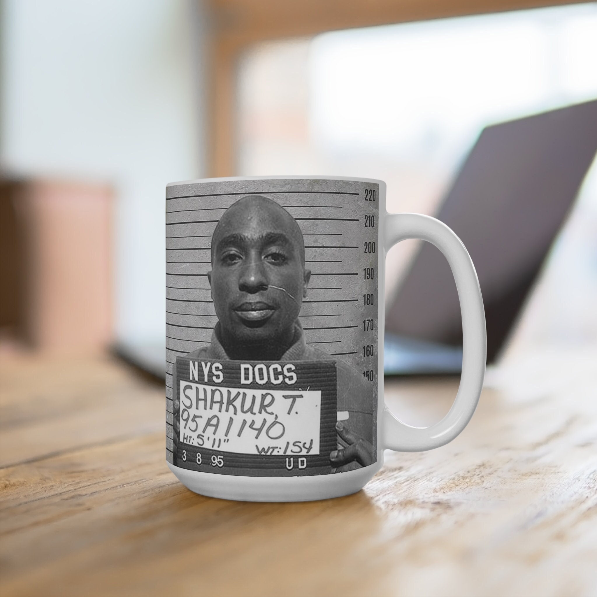 TUPAC SHAKUR Inspirational Quote, Celebrity Mugshot, Funny Coffee Mug ...