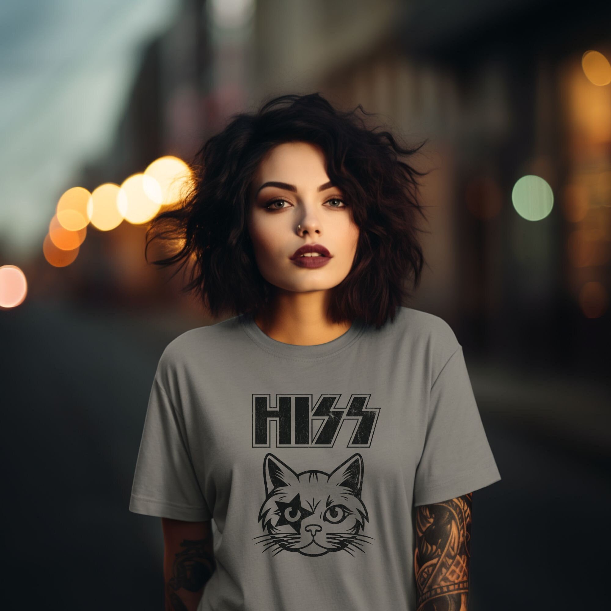 Cat T-shirt - Hiss Band - Retro Vintage Cat T-shirt - Taylor Tee - Etsy