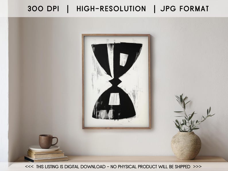 Minimalistic Abstract Hourglass Art | Set of 5 | Modern Home Decor ...