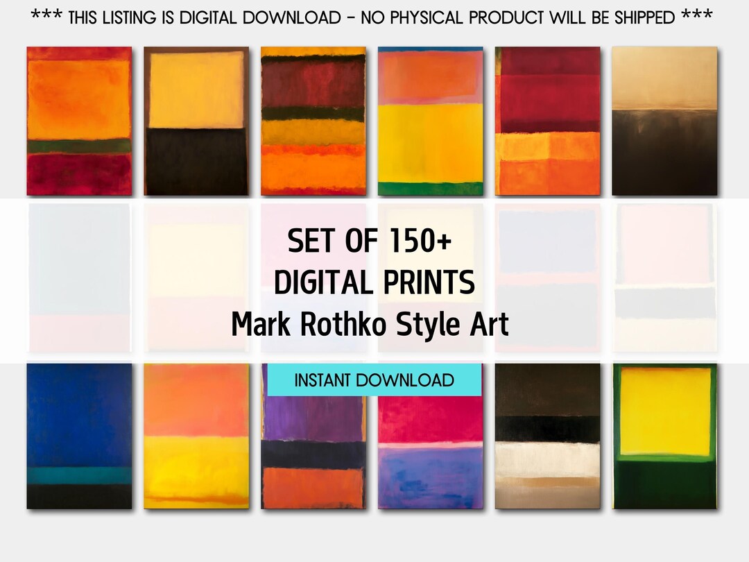 150 Mark Rothko Inspired Color Fields Art Collection Digital Prints ...