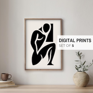 Abstract Human Figures | Set of 5 | Matisse-inspired Silhoutte Cutout ...