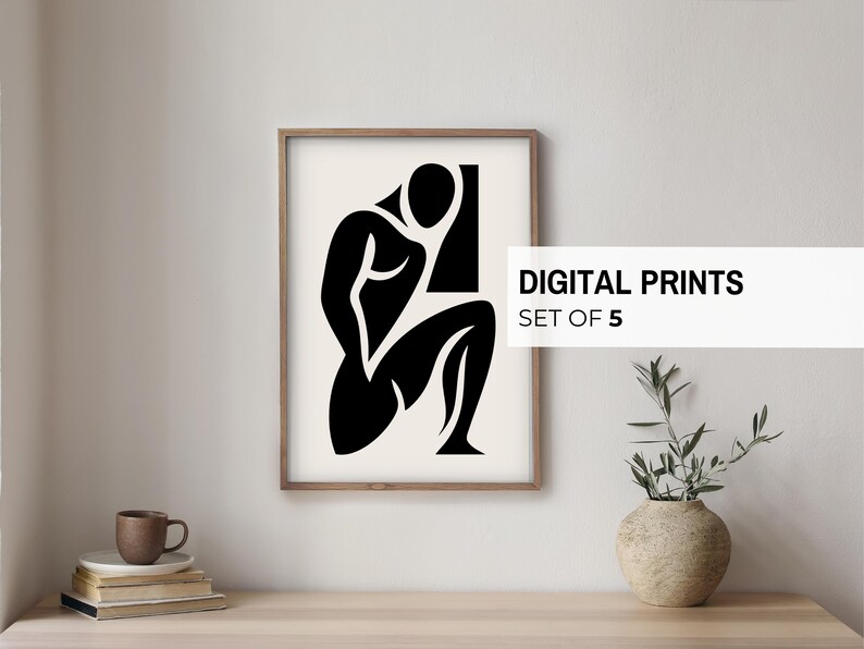 Abstract Human Figures | Set of 5 | Matisse-inspired Silhoutte Cutout ...