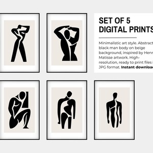 Abstract Human Figures | Set of 5 | Matisse-inspired Silhoutte Cutout ...