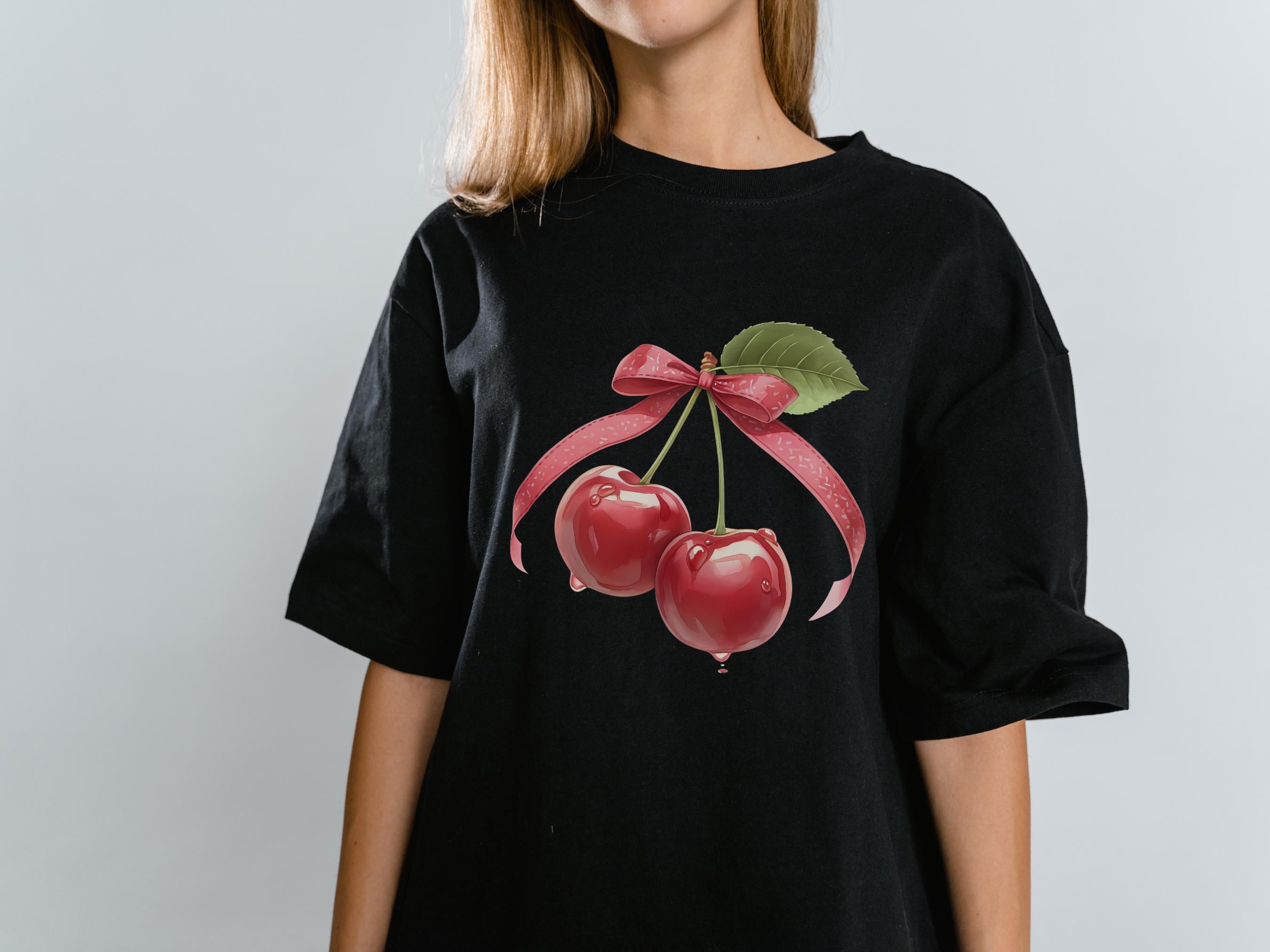 Coquette Cherries Design for Shirt Cherry Bow Shirt Design Cherry ...