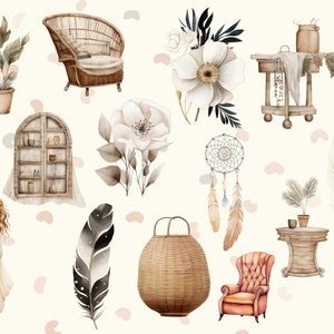 Boho Sticker Pack Digital | Boho Vibes Digital Planner Stickers ...