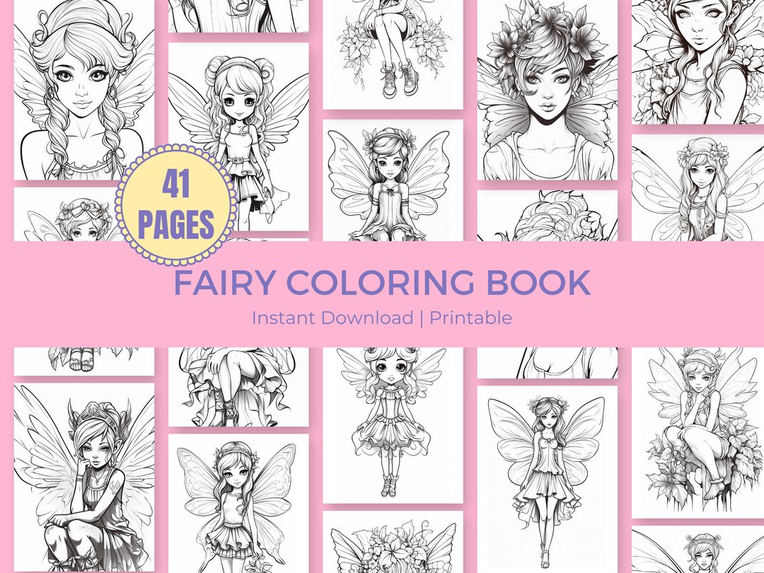 Printable Fairy Coloring Book | Magical Coloring Pages for Kids and ...