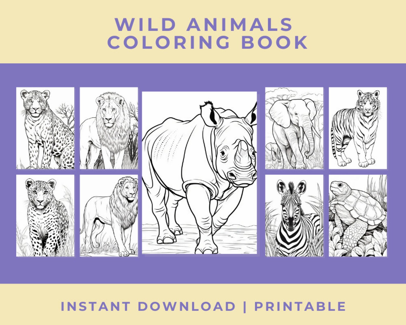 Printable Wild Animals Coloring Book | Fun and Educational Coloring ...
