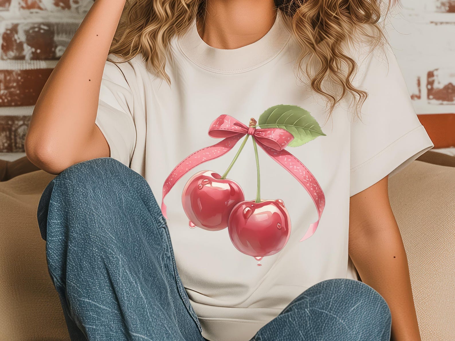Coquette Cherries Design for Shirt Cherry Bow Shirt Design Cherry ...