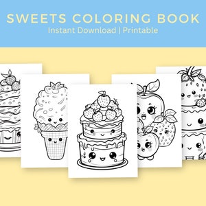 70+ Printable Cute Dessert/sweets Coloring Pages | Printable Sweets and ...