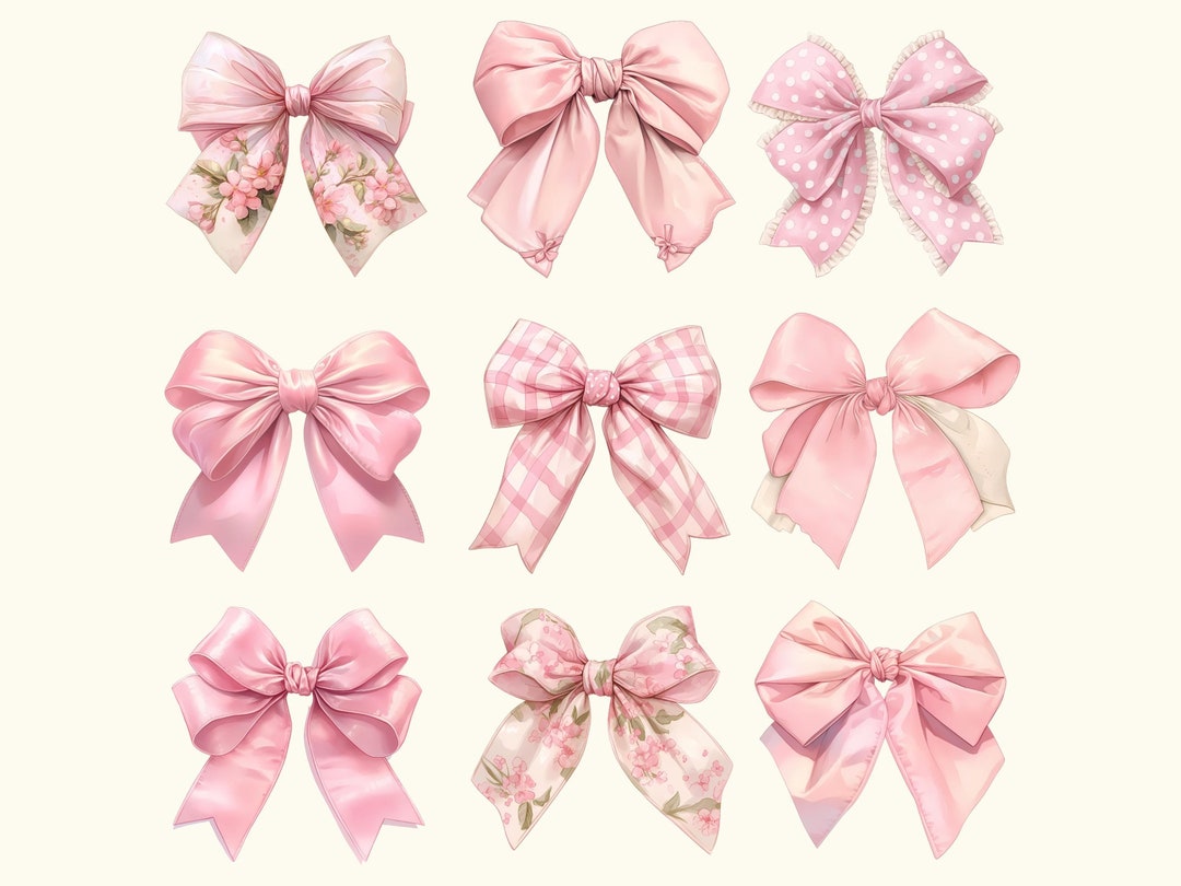 Coquette Pink Bows PNG Clipart: Girly Shirt Design (digital Download ...