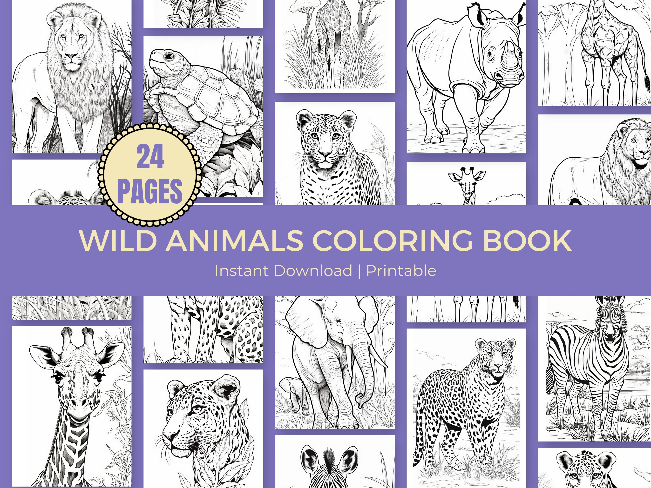 Printable Wild Animals Coloring Book | Fun and Educational Coloring ...