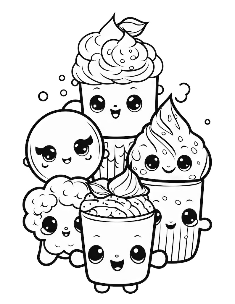 70 Printable Cute Dessert/sweets Coloring Pages Printable Sweets and ...