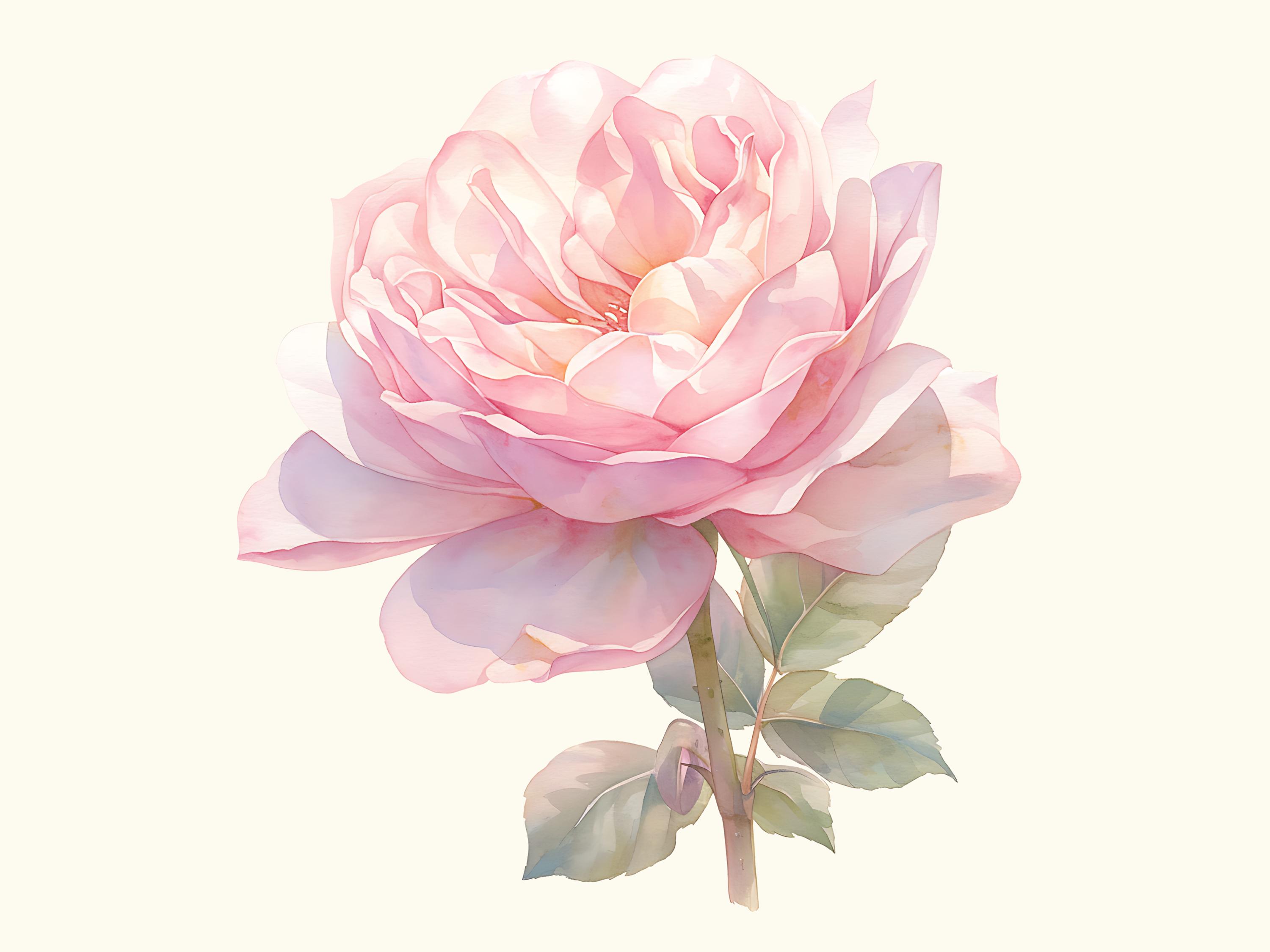 Watercolor Pink Rose Clipart PNG for Shirt Design Watercolor Pink Rose ...