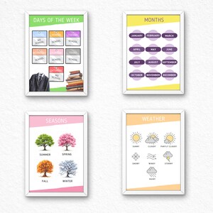 Set of 12 Educational Posters for Preschool | 12 Learning Posters for ...