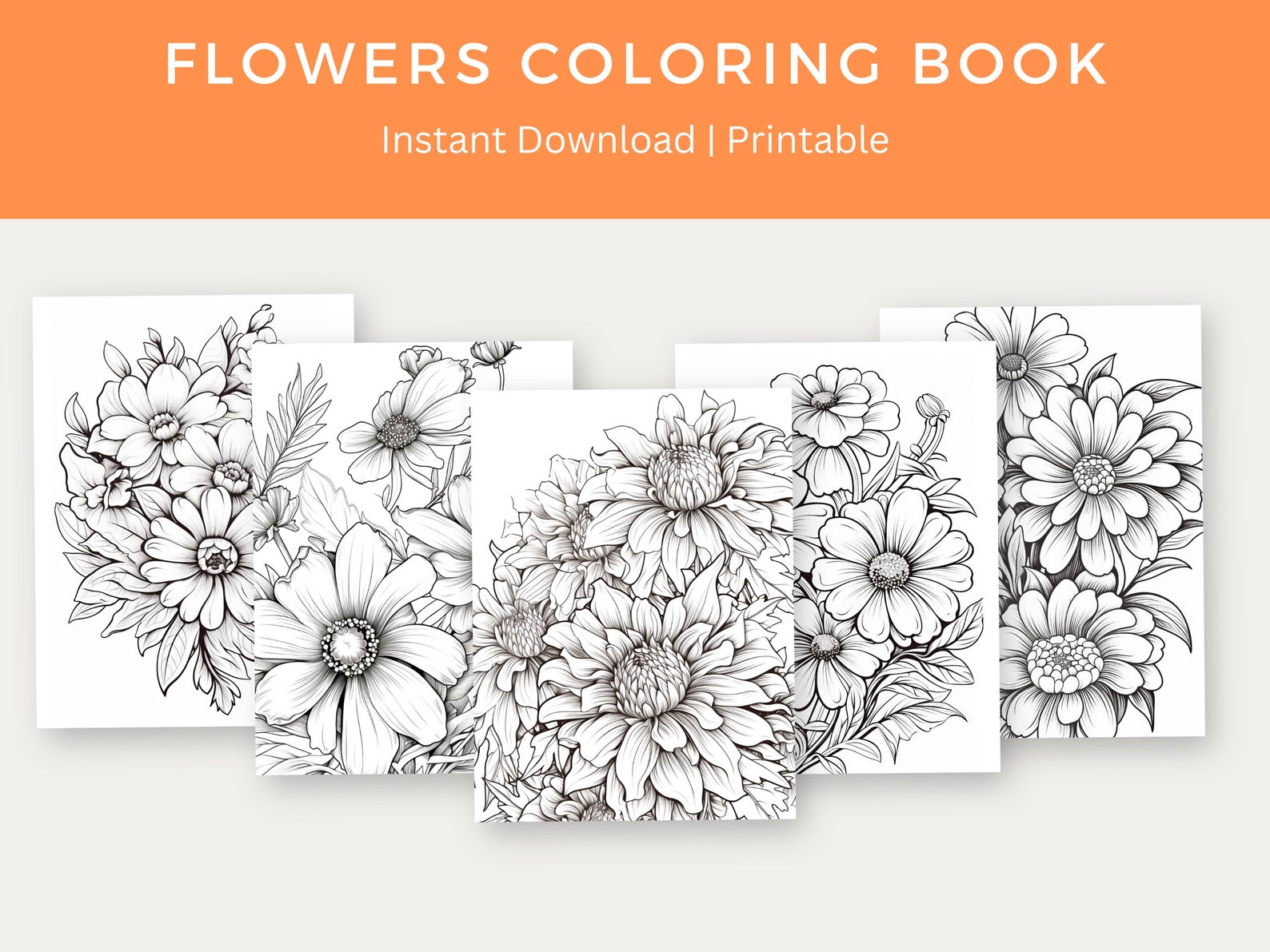 70+ Printable Flowers Coloring Book | Flower Coloring Sheets | Floral ...