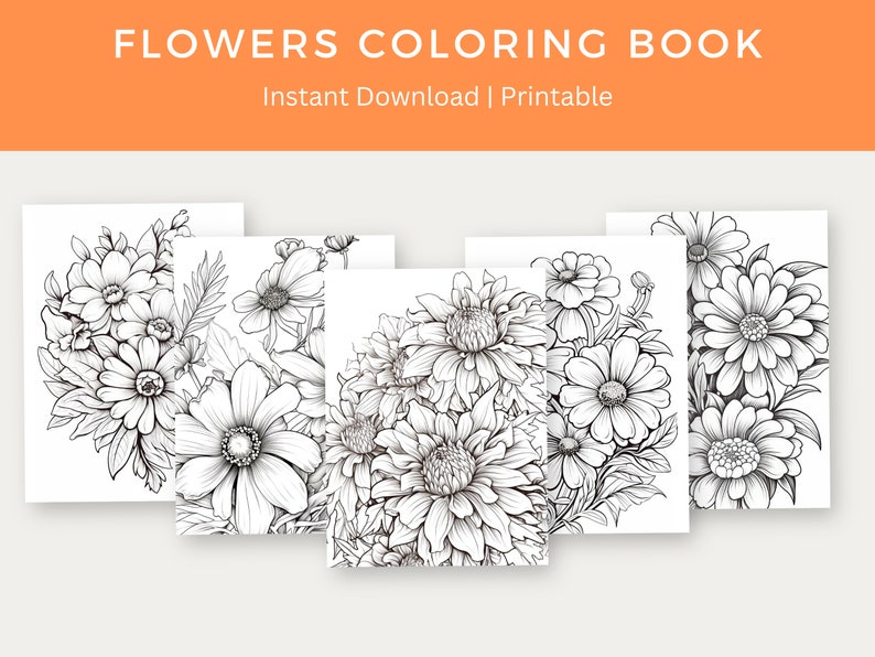 70+ Printable Flowers Coloring Book | Flower Coloring Sheets | Floral ...