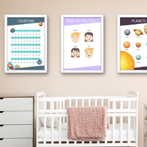 Set of 12 Educational Posters for Preschool | 12 Learning Posters for ...