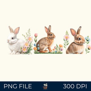 Watercolor Pastel Rabbit Clipart Pastel Bunny Clipart Easter Bunny PNG ...