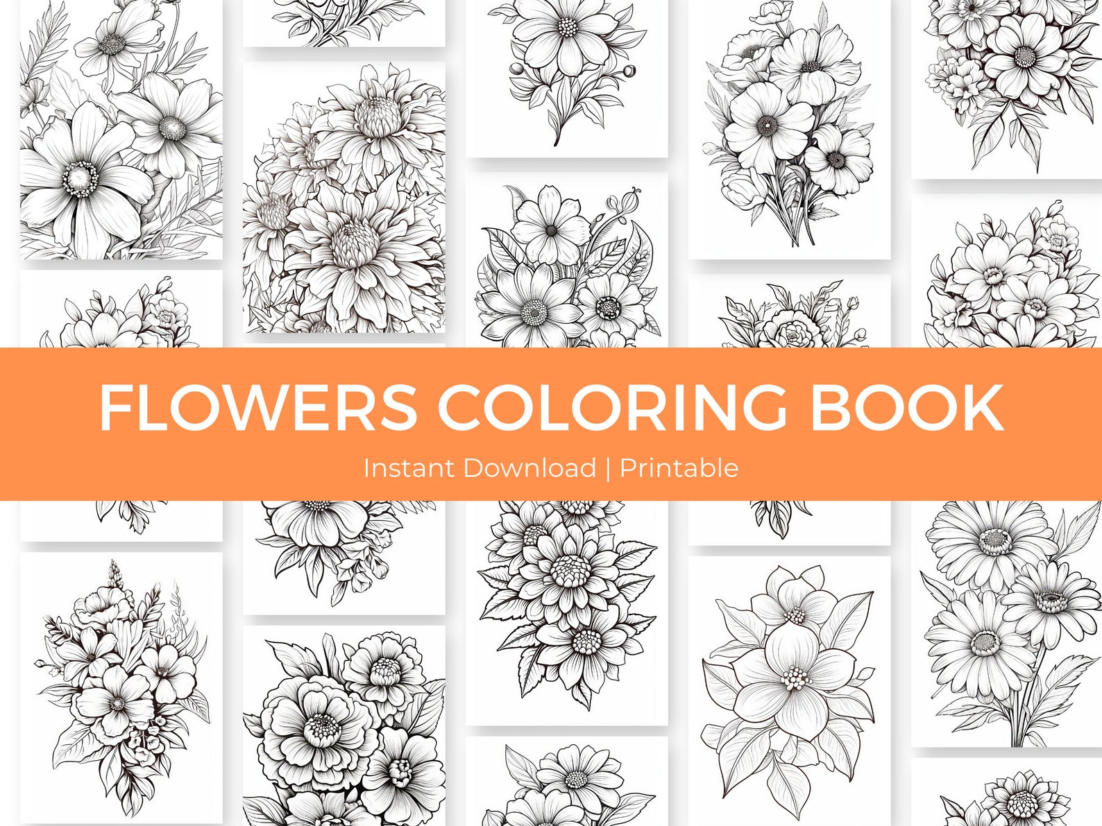 70+ Printable Flowers Coloring Book | Flower Coloring Sheets | Floral ...