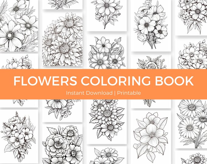 Printable Bold and Easy Flower Coloring Book Printable Activities ...