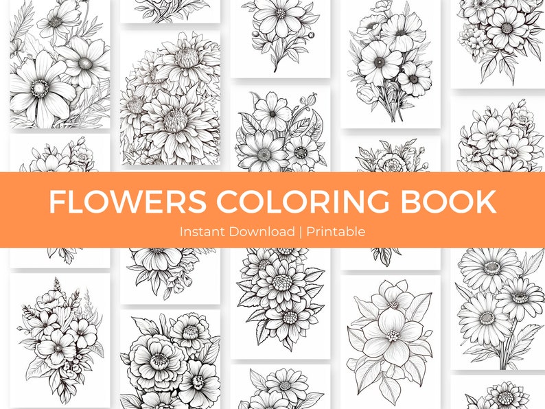 70+ Printable Flowers Coloring Book | Flower Coloring Sheets | Floral ...