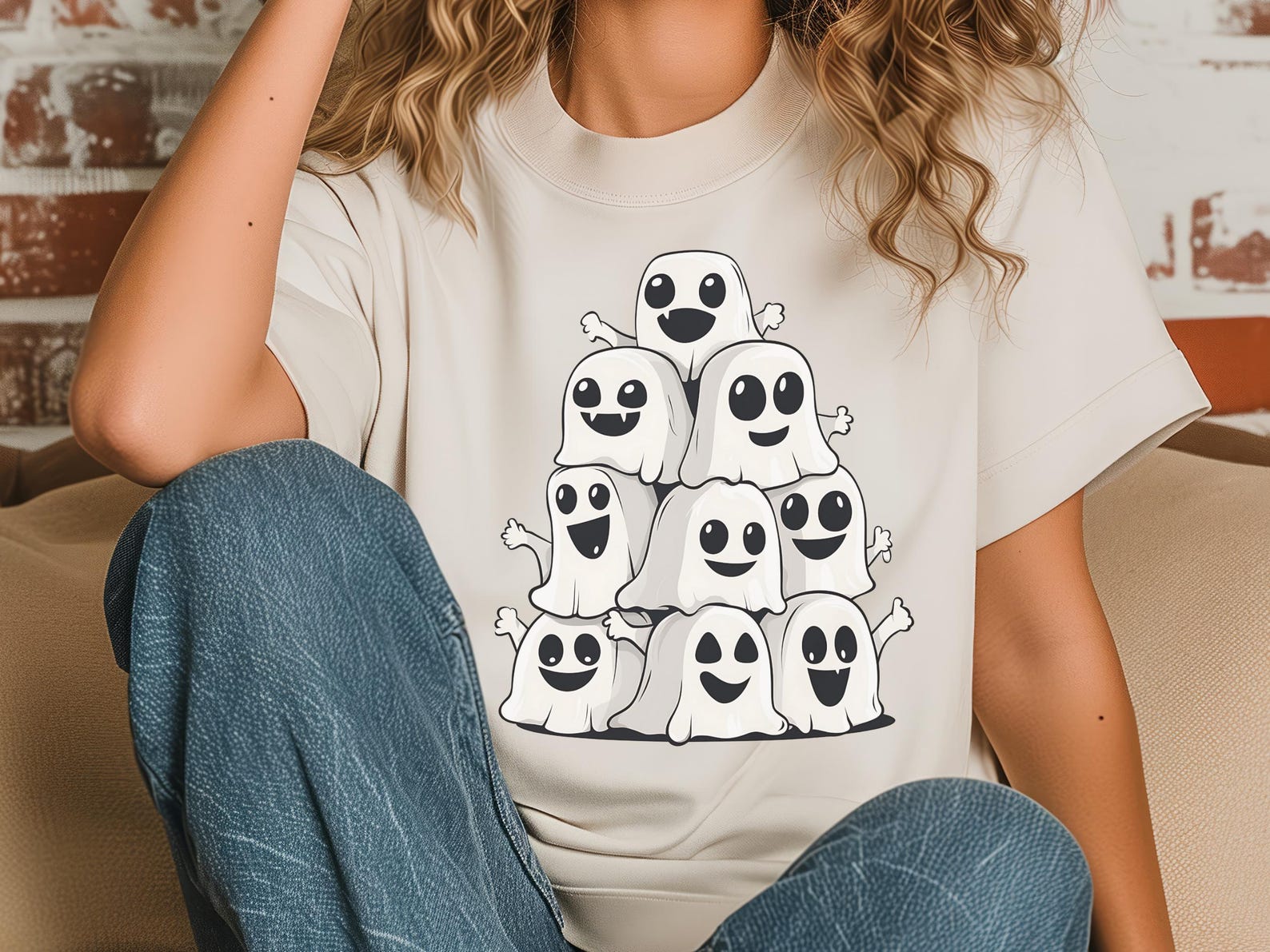 Cute Ghost Shirt Design for Halloween Cute Ghosts Shirt Design Ghost ...