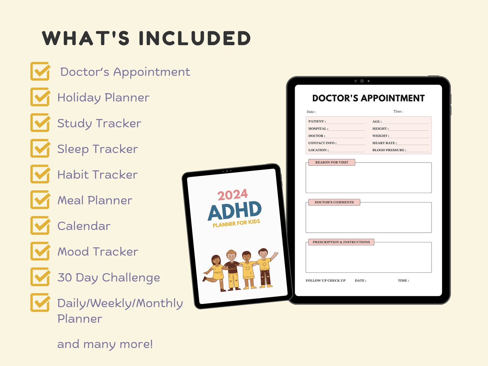 Printable 2024 ADHD Planner for Kids | Digital Planner ADHD for Kids ...