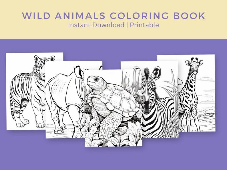 Printable Wild Animals Coloring Book | Fun and Educational Coloring ...