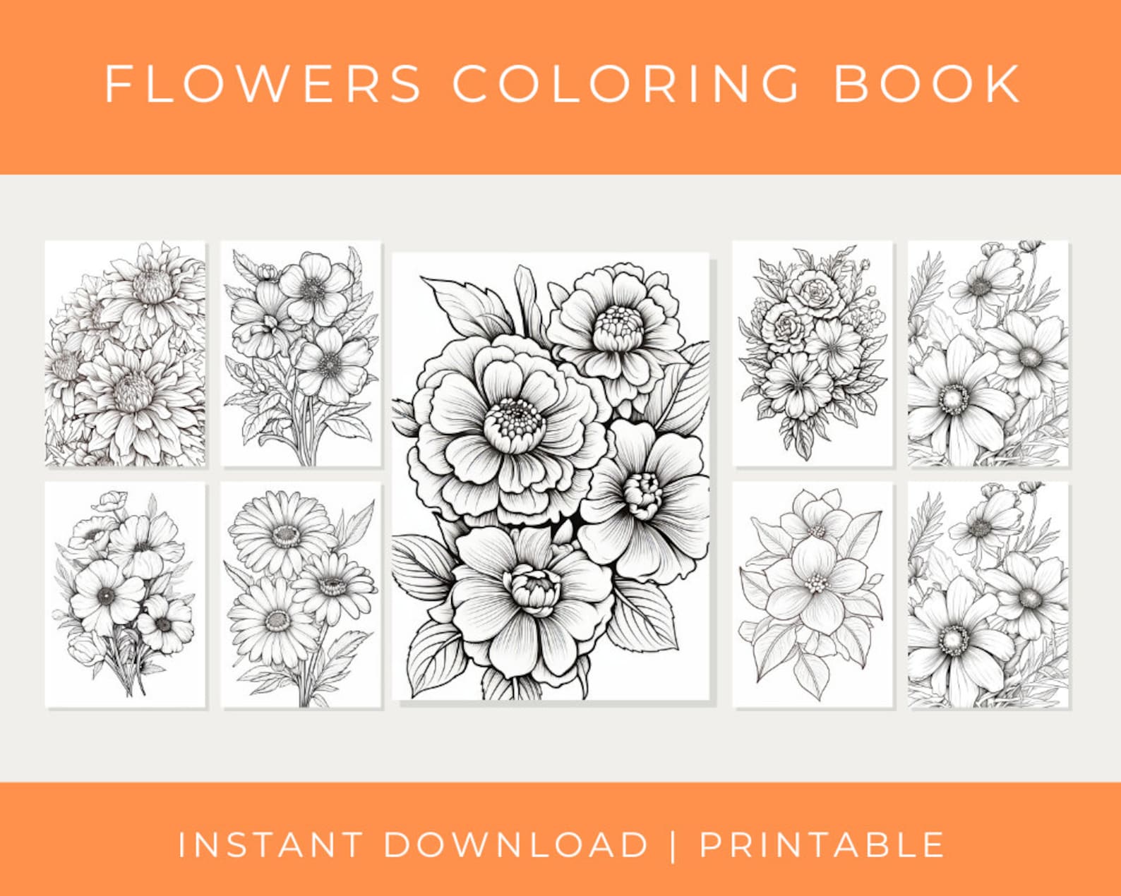 70+ Printable Flowers Coloring Book | Flower Coloring Sheets | Floral ...