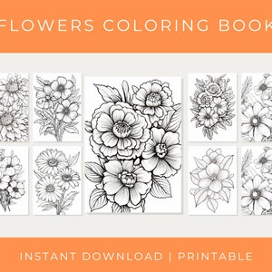 70+ Printable Flowers Coloring Book | Flower Coloring Sheets | Floral ...
