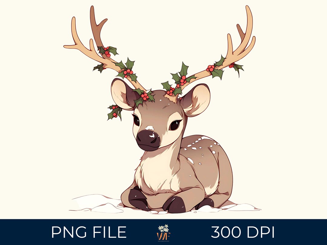 Christmas Reindeer Watercolor Clipart Watercolor Christmas Reindeer ...