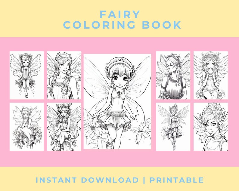 Printable Fairy Coloring Book | Magical Coloring Pages for Kids and ...