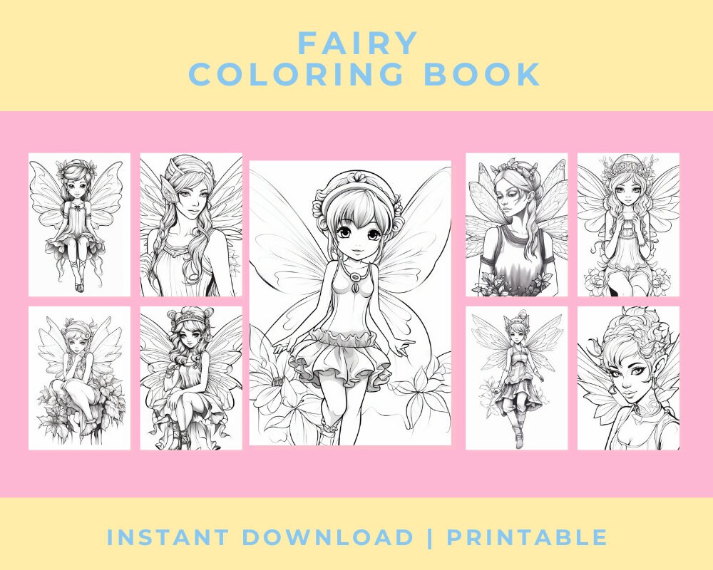 Printable Fairy Coloring Book | Magical Coloring Pages for Kids and ...