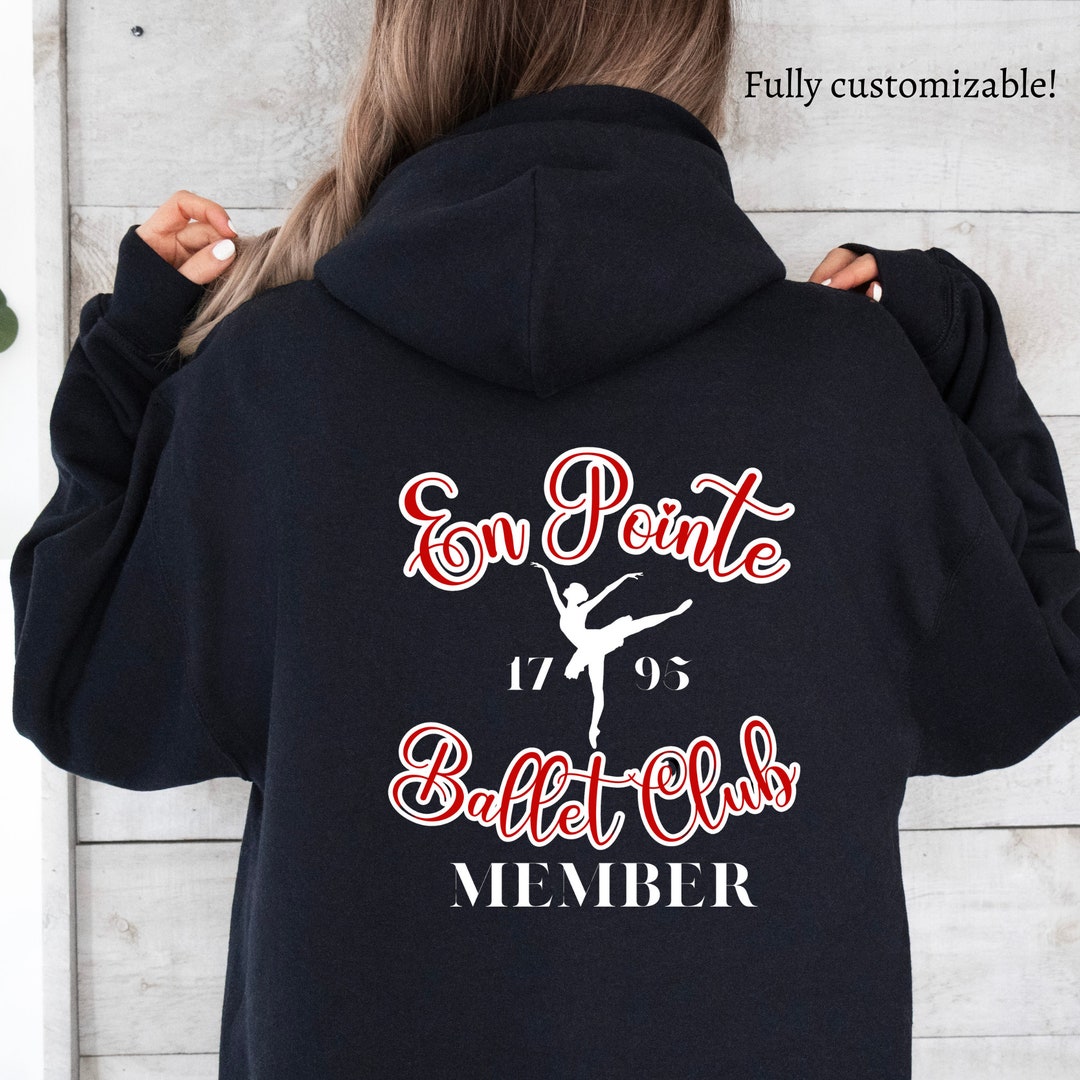 Personalized "en Pointe Ballet Club" Hoodie Zip-up Sweatshirt Jacket ...