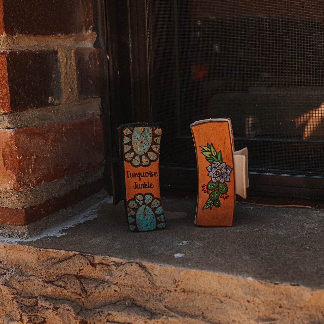 Desert Drifter Leather Claw Clip - Etsy