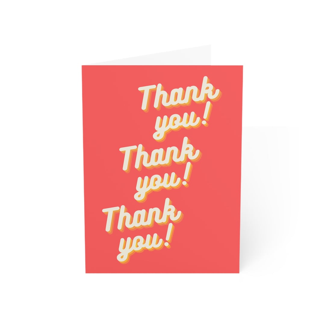 Retro Thank You Card Thank You Card Thank You so Much Retro - Etsy