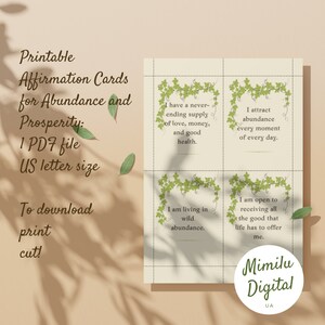 50 Printable Affirmation Cards for Abundance and Prosperity PDF - Etsy