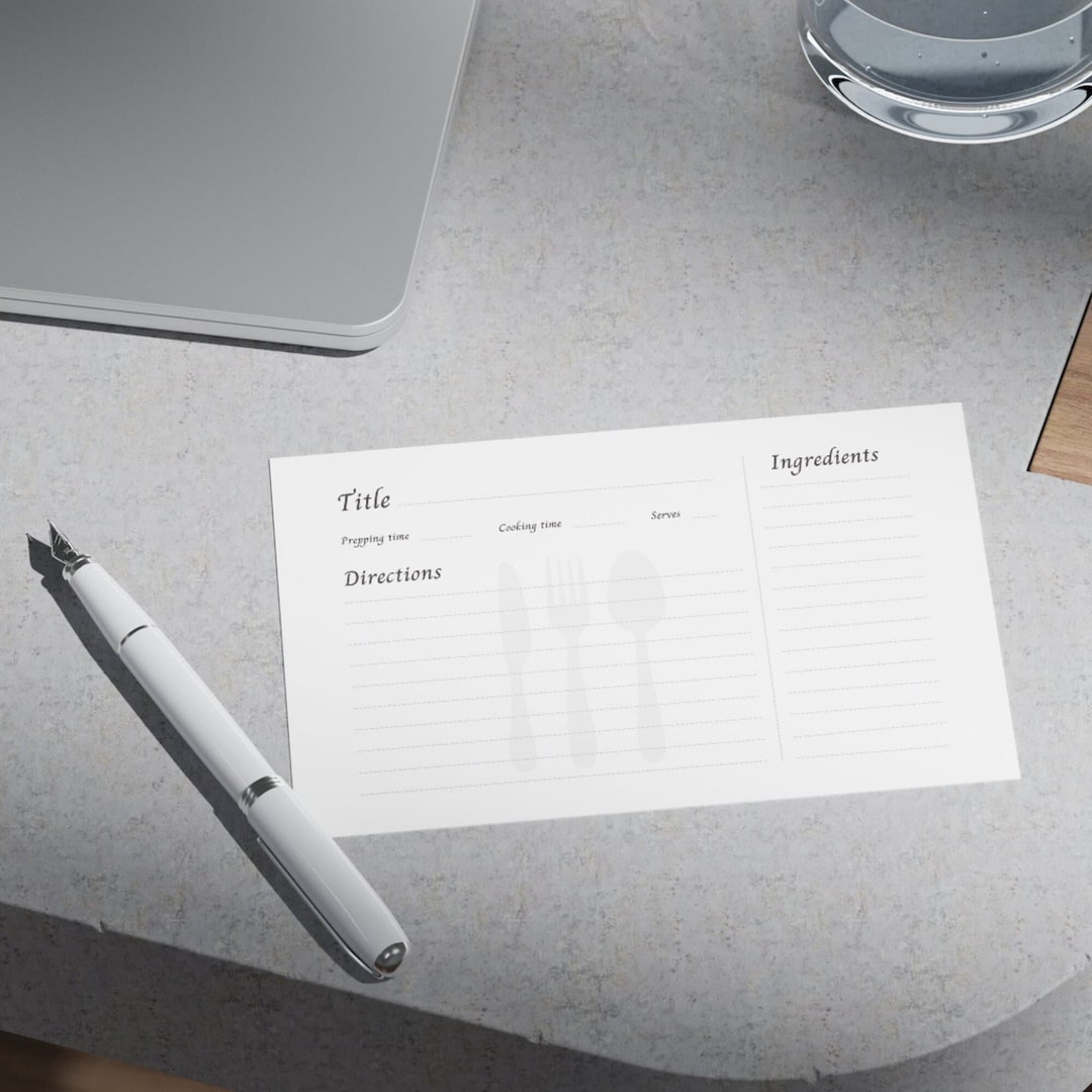 Digital Blank Recipe Card Template for Print, PDF, Canva - Etsy