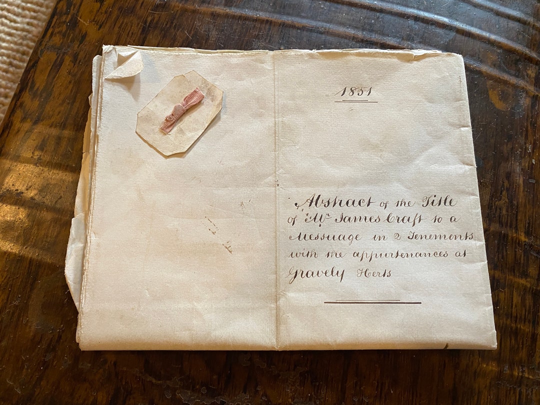 1851 Victorian Antique Paper Manuscript Ephemera Indenture Mortgages ...