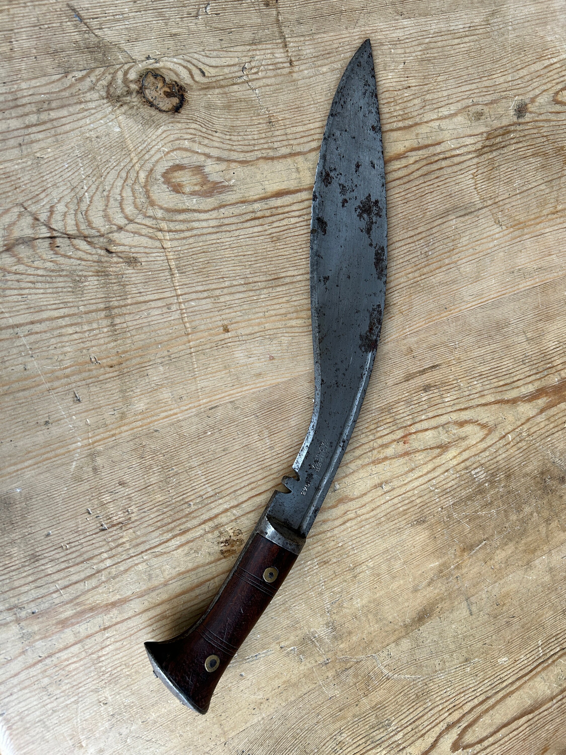 WW2 ORIGINAL MK2 Kukri British Fighting Knife Sword Pioneer Calcutta ...