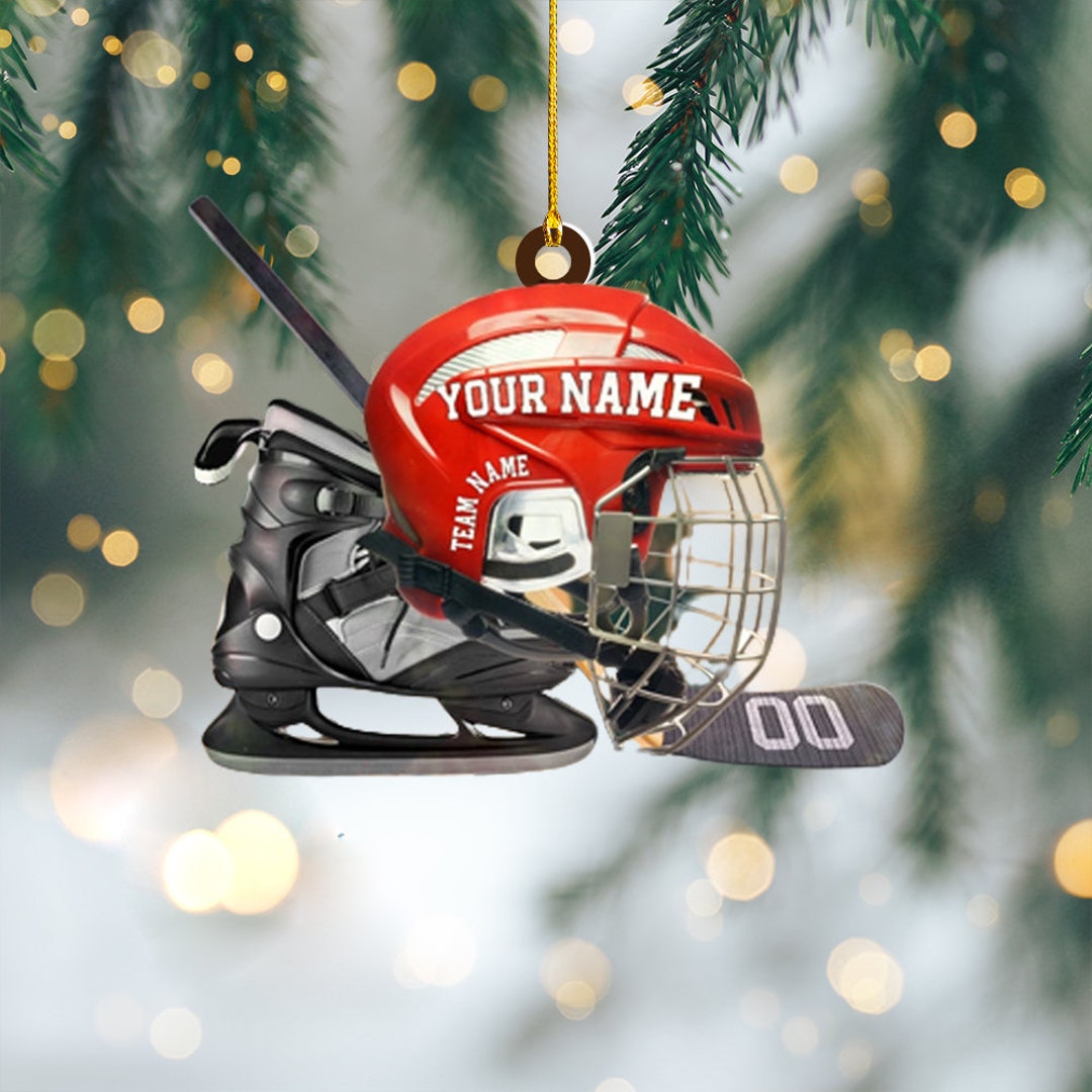 Personalized Hockey Christmas Ornament Custom Hockey Player - Etsy