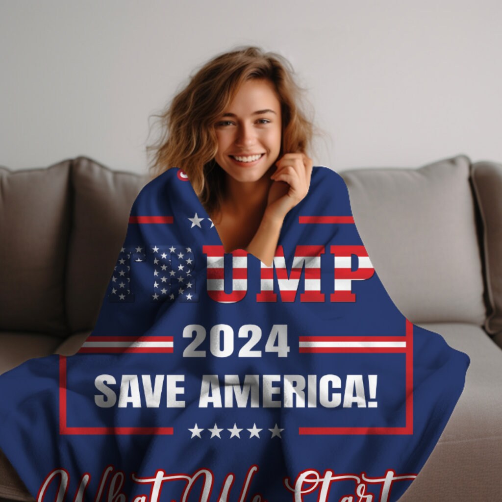 Trump Second Term Blanket Trump Back Again Support Trump Blanket Trump ...