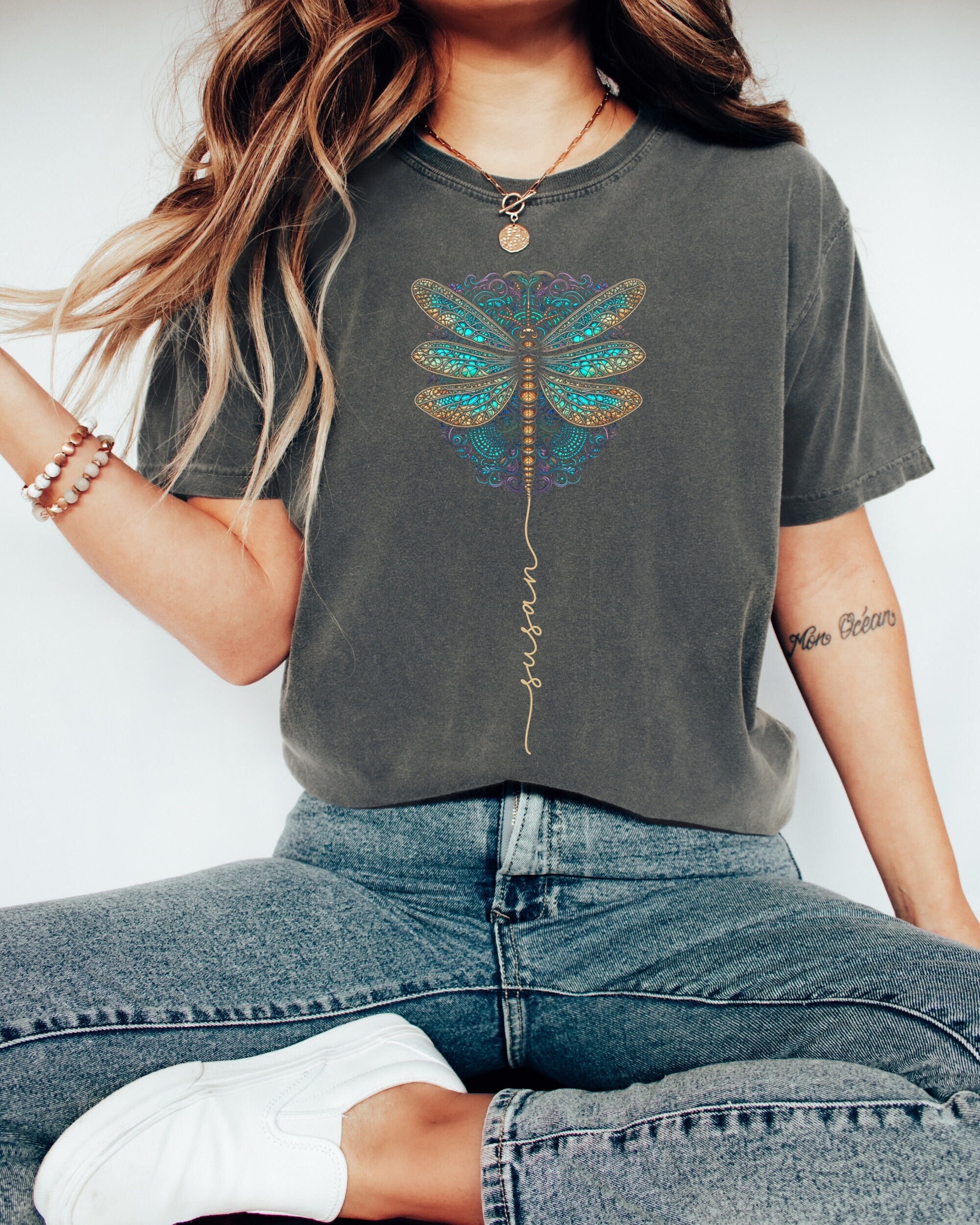 Comfort Colors Dragonfly Shirt Personalized Name Dragonfly Tshirt Mom ...