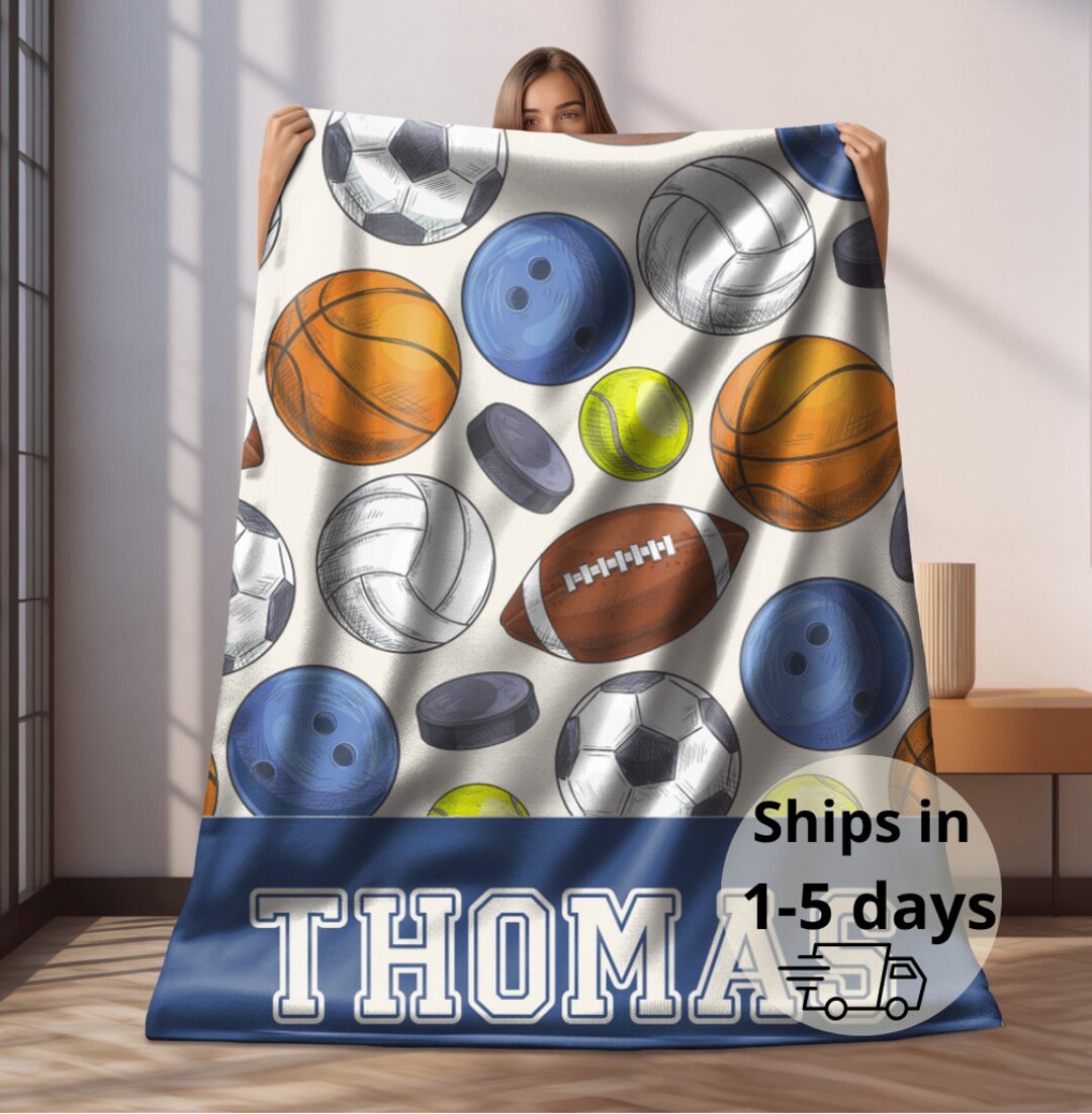 Custom Multi Sport Blanket,sporty Kids Blanket,many Sport Blanket ...