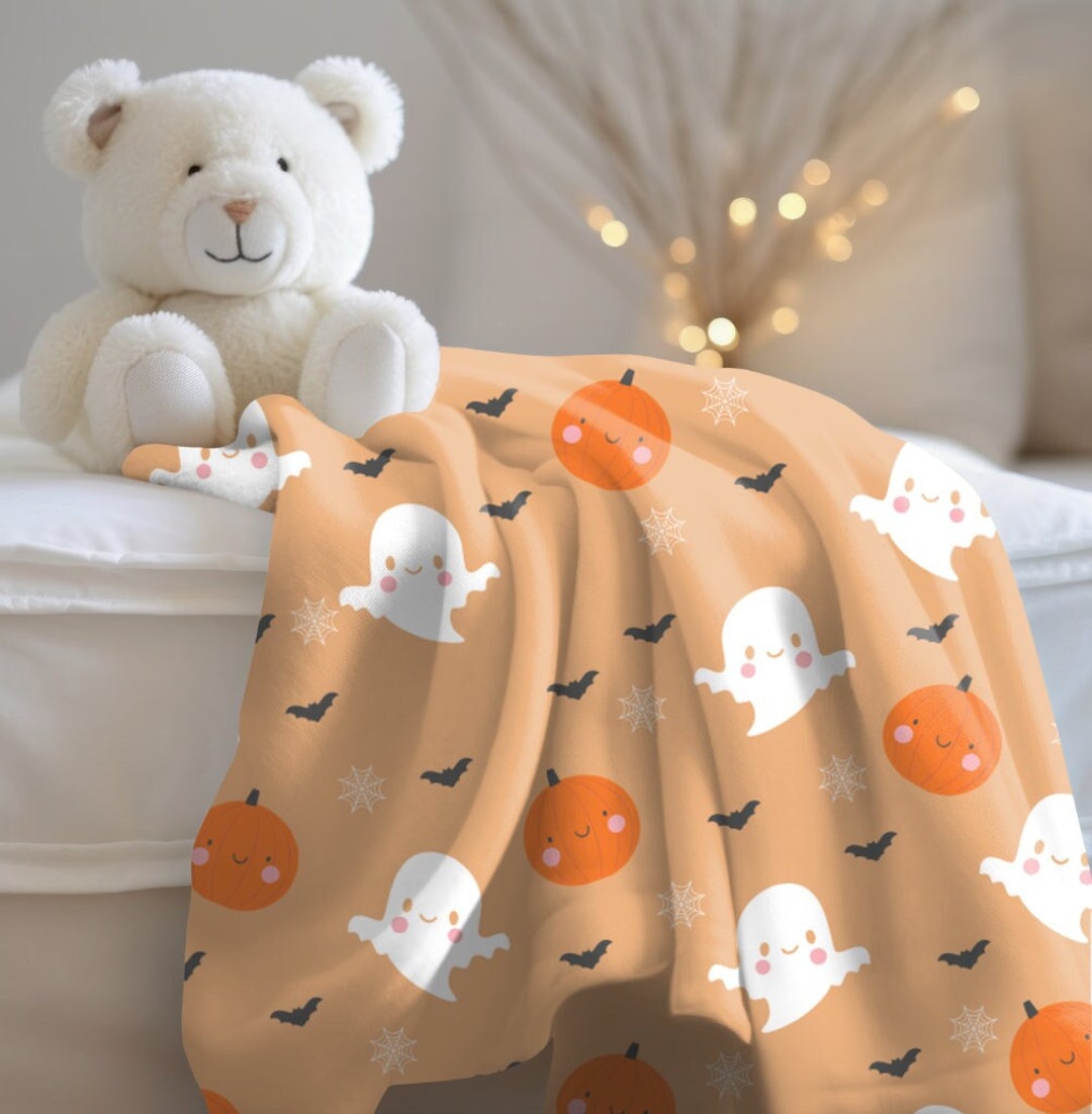Halloween Blanket Kids, Spooky Blanket, Halloween Throw, Kawaii ...